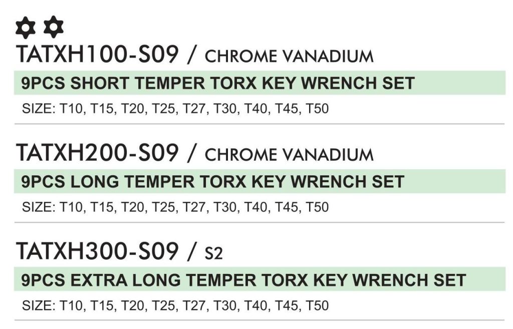 9 PCS TEMPER TORX KEY WRENCH SET – Transtime Tools